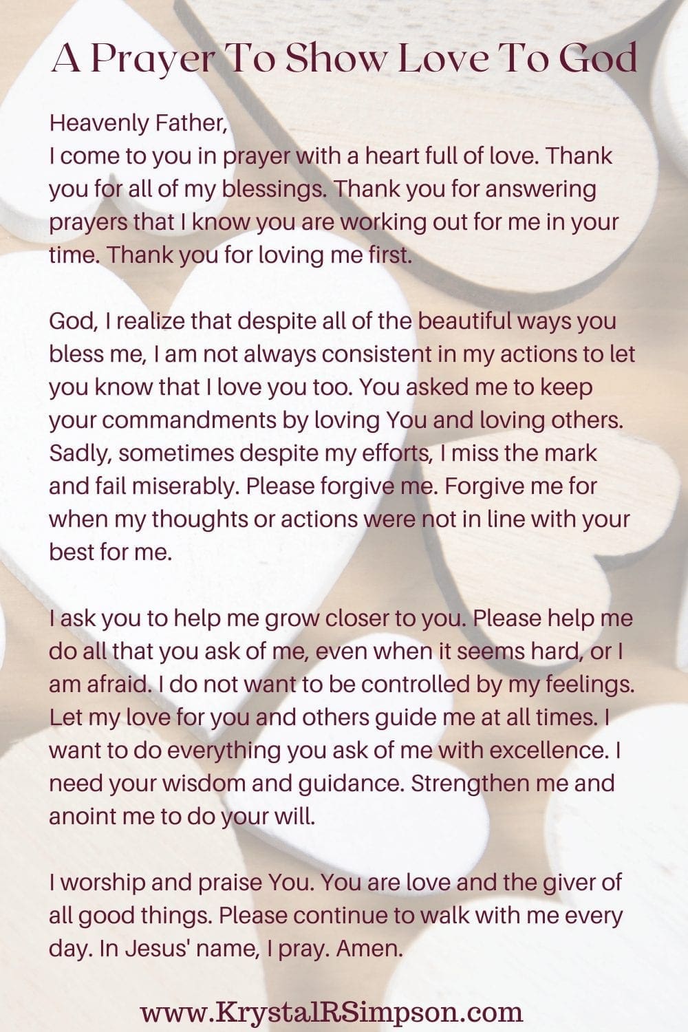 Consistent Ways To Show Love To God | Krystal R Simpson
