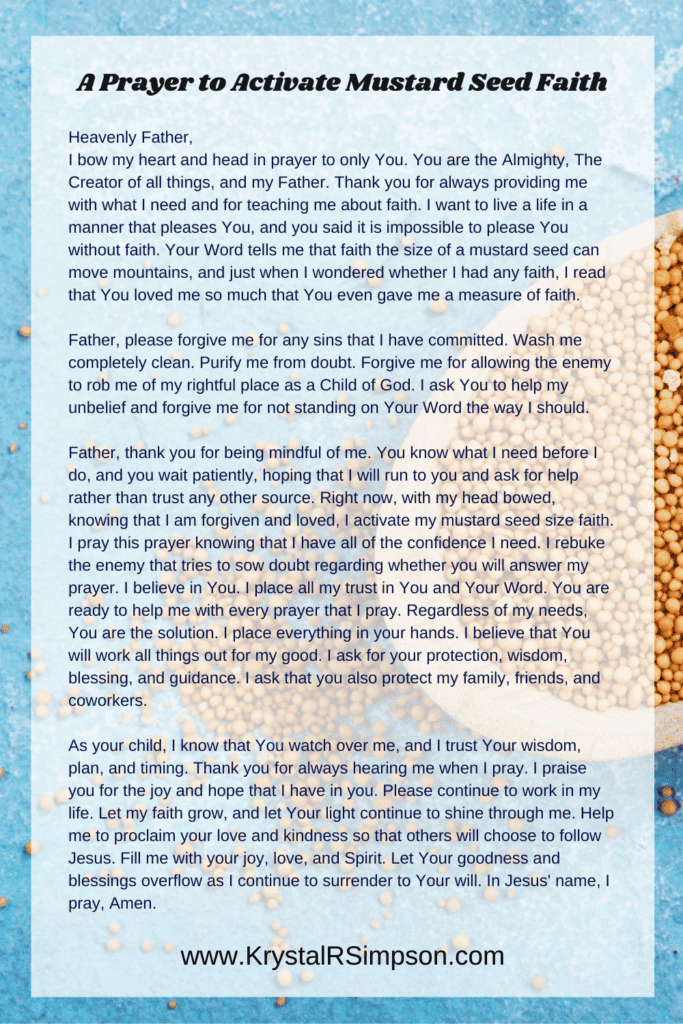 What It Really Means To Have Faith The Size Of A Mustard Seed | Krystal ...