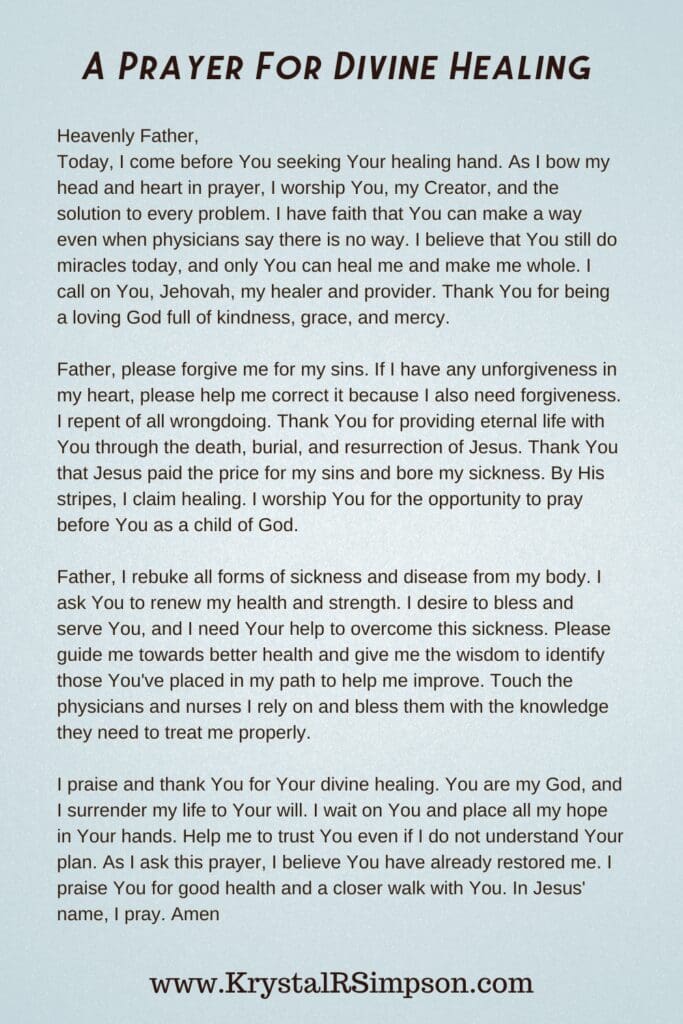 How To Receive Divine Healing From God | Krystal R Simpson